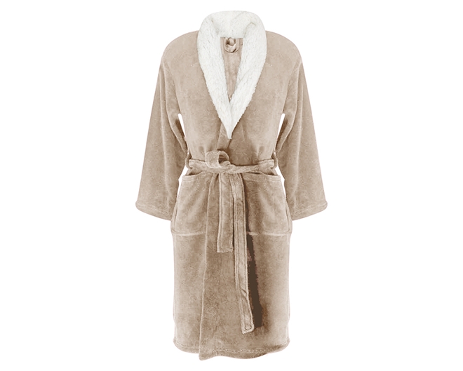 Roupão de Banho Andreza Microfibra com Sherpa Winter (G) Manga Longa