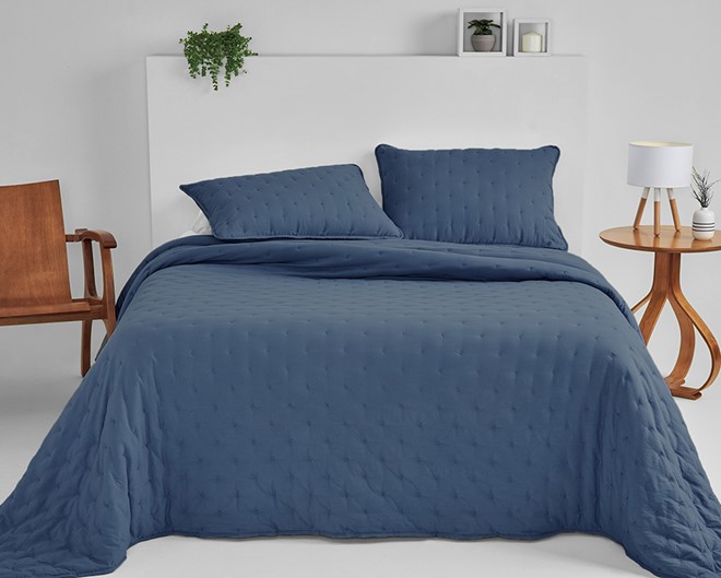 Colcha de Matelassê Washed King com 2 Porta Travesseiros - Casa com Casa