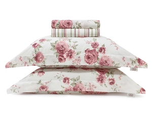 Kit Zelo Classic 5 Peças - Edredom + Jogo de Cama Casal - Garden - Zelo